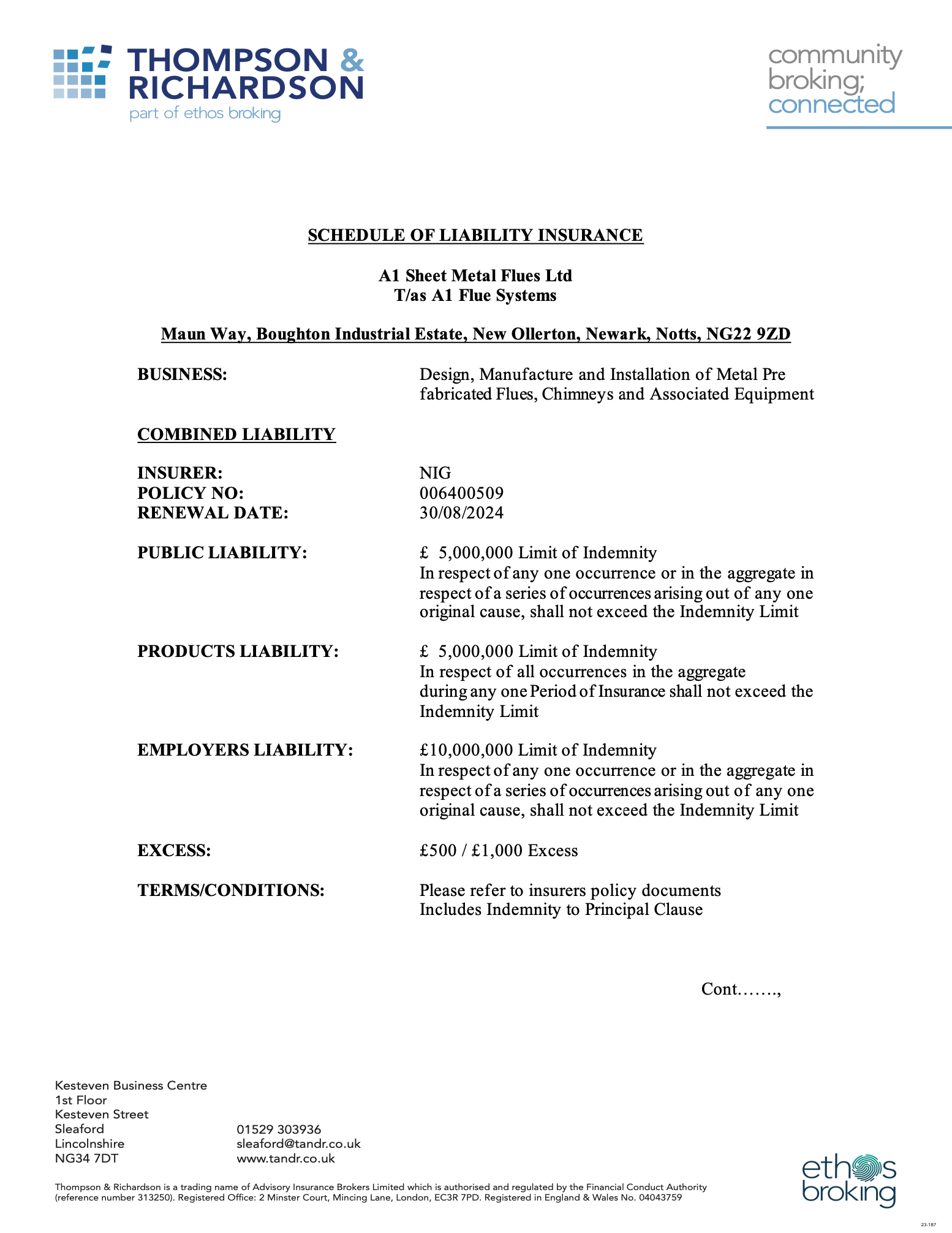 Accreditation - A1 Flues System