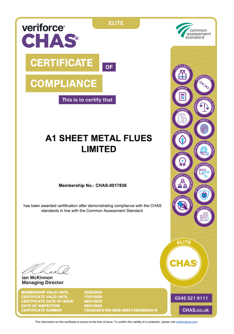 Accreditation | A1 Flues System